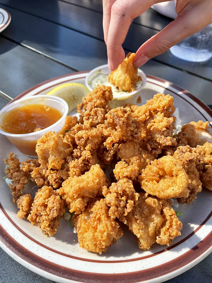 Perfectly fried seafood meets its match in these house-made dipping sauces—the culinary equivalent of finding the perfect dance partner.