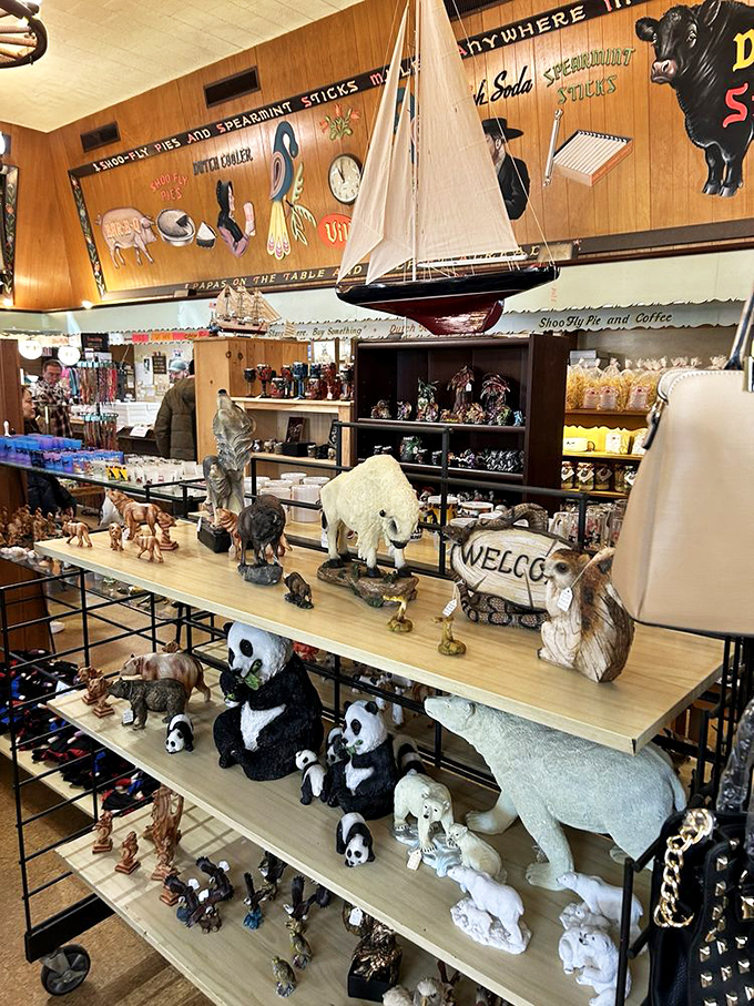 An ark's worth of animal figurines stands ready for adoption, from majestic buffalo to pandas that seem to say, "Take me home!"