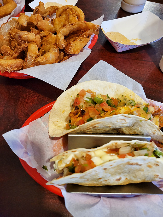 Even the fish tacos get the Eadie's treatment. Fresh ingredients piled high, proving they respect seafood in all its glorious forms.