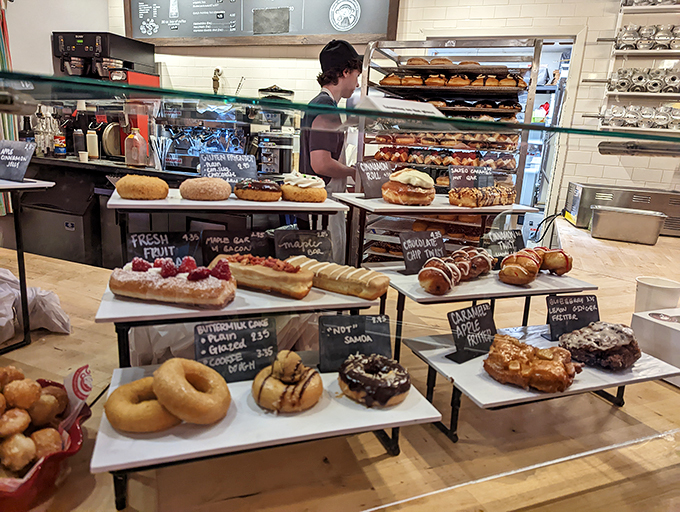 The bakery case at Dutch Monkey isn't just a display&mdash;it's a gallery exhibition where sugar is the medium and joy is the message.