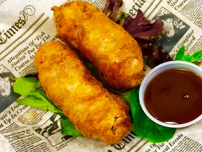 These golden-battered sausages aren't just fried&mdash;they're transformed. Dip them in that sauce and prepare for a flavor explosion worthy of Guy Fawkes Night.