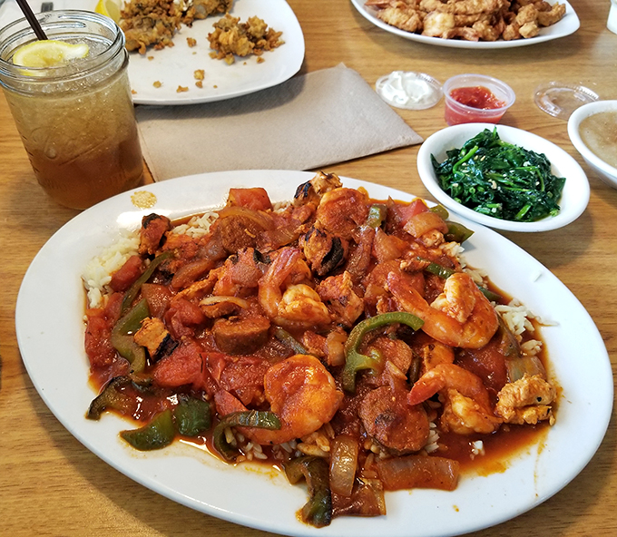 A seafood stew that would make Neptune himself put in a takeout order, with shrimp so plump they're practically showing off.