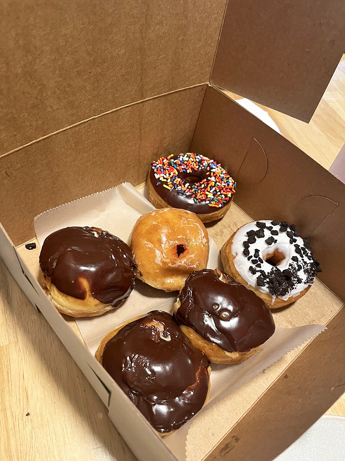 A box of possibilities. Six different paths to happiness, each one more delicious than the last. This is what treasure chests look like to grown-ups.