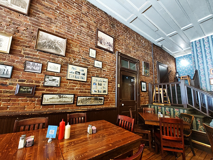 Exposed brick walls covered in history serve as the perfect backdrop for meals that create memories. Each frame tells a story; each meal writes a new one.