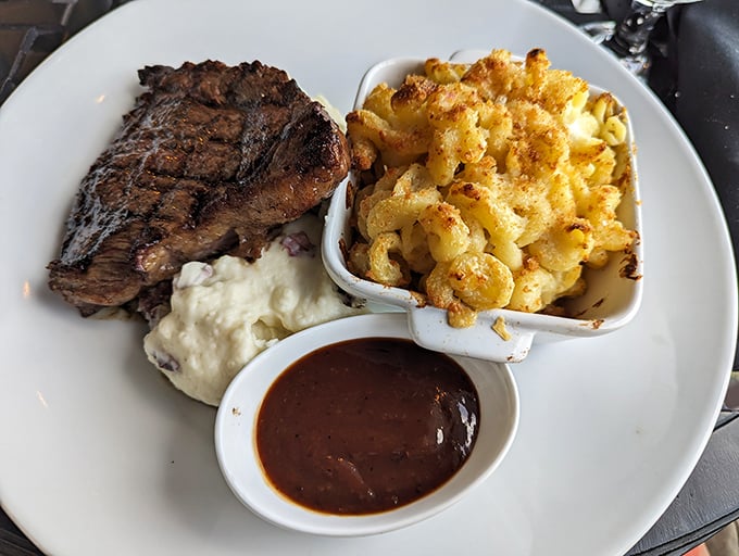 When steak meets mac and cheese, it's like Sinatra meeting Elvis&mdash;two classics that somehow make each other even better.