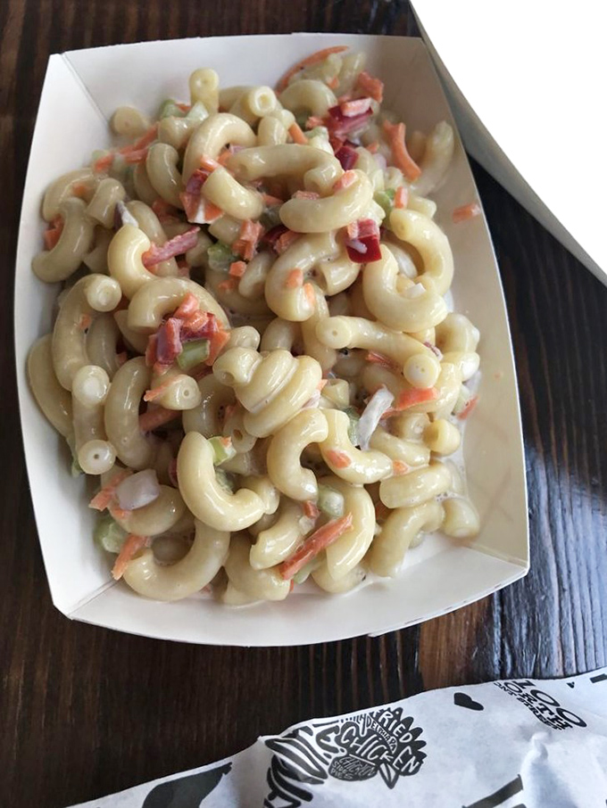 Mac and cheese that doesn't know whether to be comfort food or a religious experience, so it decided to be both.