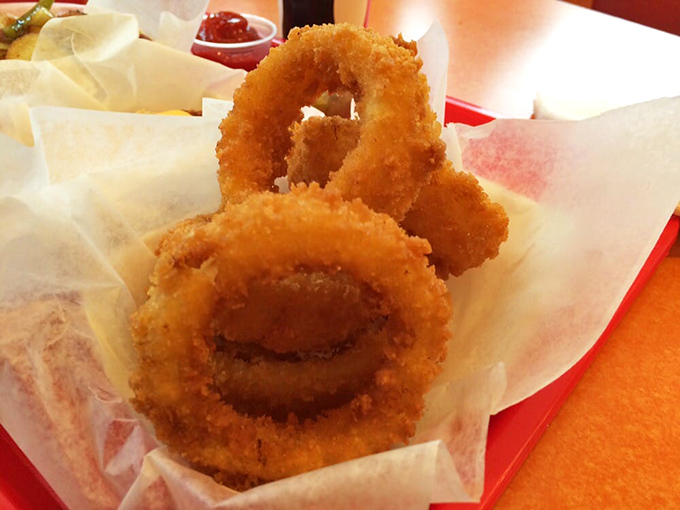 Onion rings with the ideal crunch-to-tenderness ratio&mdash;the supporting actors that sometimes steal the show from the chicken headliner.
