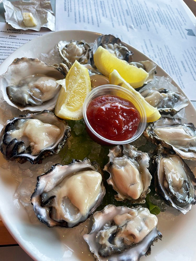 Fresh oysters on the half shell&mdash;nature's perfect appetizer, requiring nothing more than a squeeze of lemon and the restraint not to order three more plates.