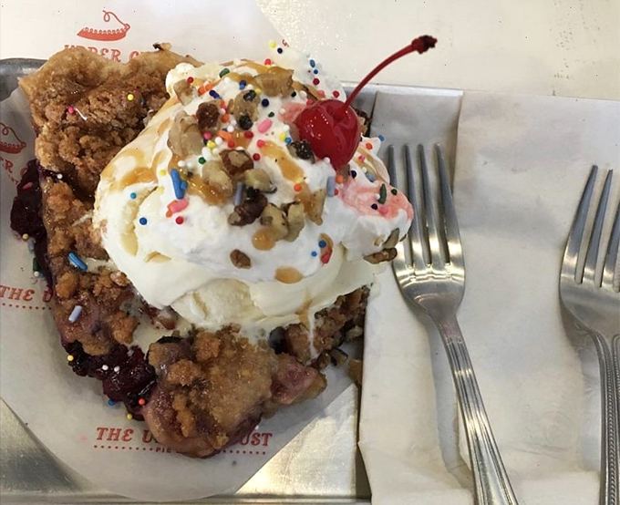 Pie à la mode with sprinkles and a cherry—because sometimes your inner child and adult self need to celebrate together. Adulting never tasted so good.