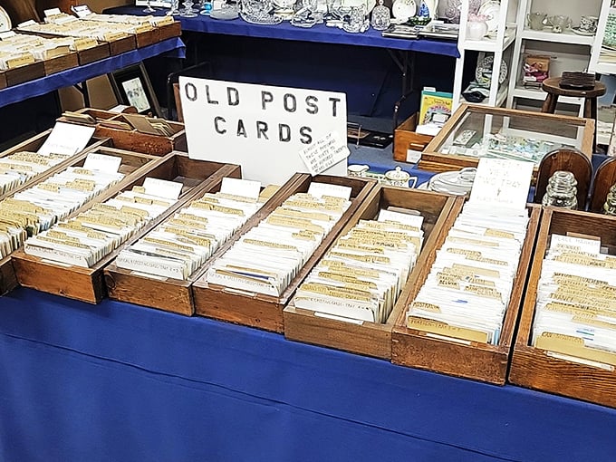 "Greetings from everywhere!" Each postcard represents someone's vacation memories, frozen in time and waiting for new eyes to appreciate yesterday's notable moments.