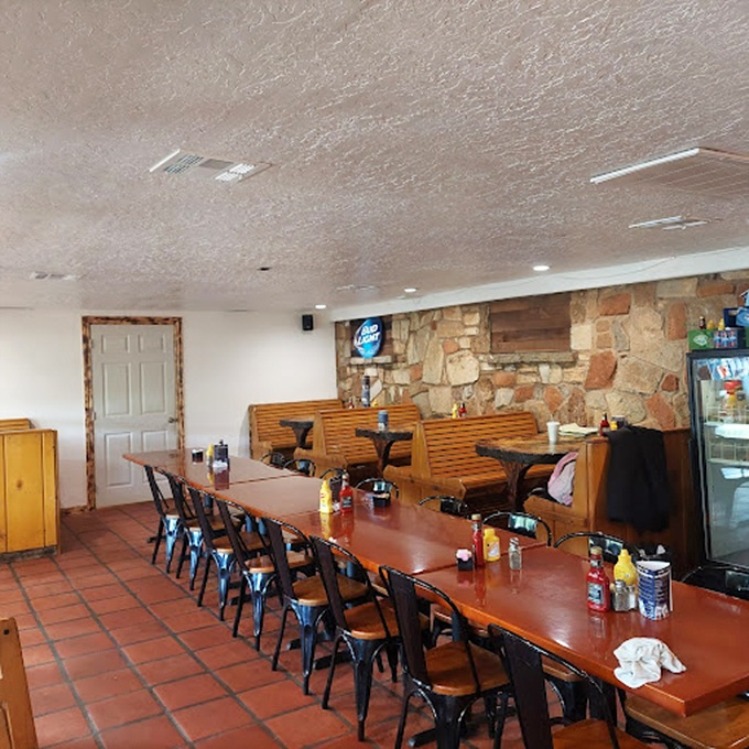 Where comfort meets character &ndash; Riverside Caf&eacute;'s interior showcases those signature cobblestone walls that tell you you're somewhere special, not just anywhere.