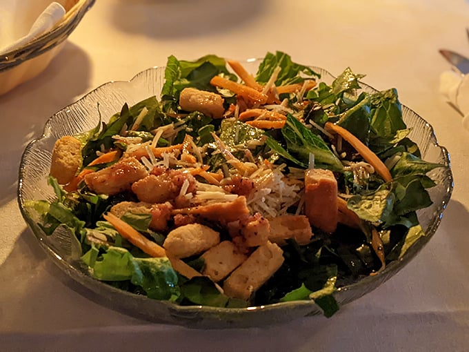 A salad that actually satisfies? This vibrant bowl proves greens can be the main event when dressed properly and given respectable company.