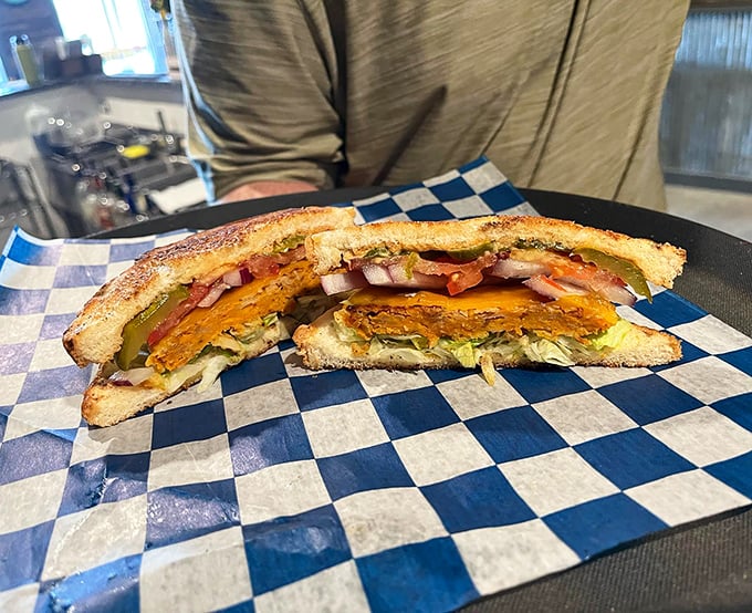 Whoever said salmon belongs only on bagels never experienced this revelation. The bright colors promise a flavor punch worth the outdoor seating wait.