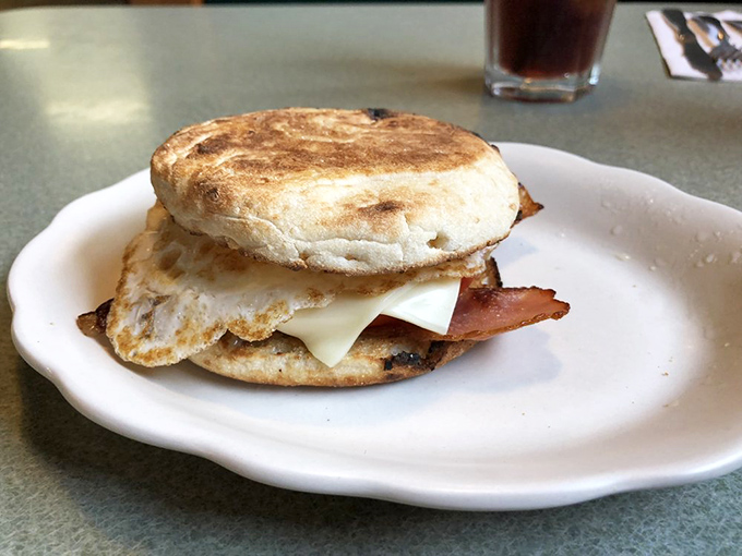 The breakfast sandwich&mdash;civilization's greatest contribution to mornings. This one, with its perfectly melted cheese and bacon, deserves its own Nobel Prize.
