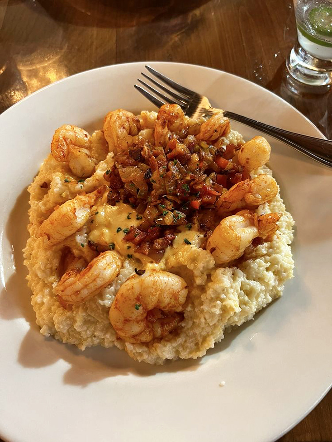 Shrimp and grits elevated to an art form, where creamy meets savory and bacon adds the exclamation point.