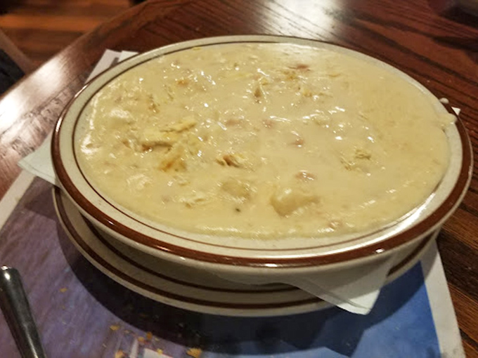 Spoon-ready and soul-warming, this chowder doesn't just satisfy hunger—it creates memories. Notice how it clings lovingly to the spoon?