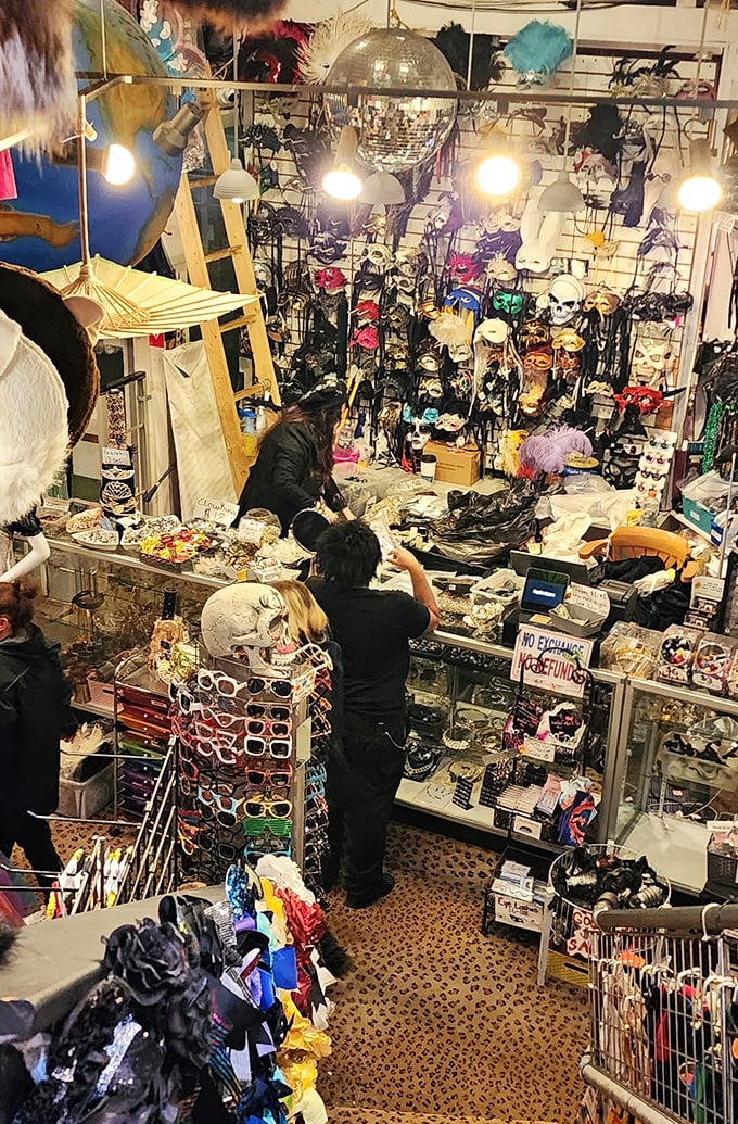 Behind this controlled chaos is a staff member who can probably find anything in seconds. They're like retail wizards in an alternative dimension.