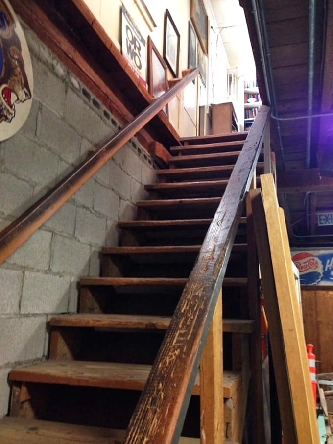 These worn wooden stairs have carried countless treasure hunters to upper-level discoveries&mdash;each step a prelude to potential finds.