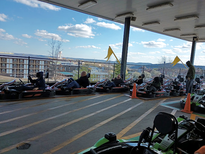 The pre-race lineup—that magical moment when everyone still believes they're undiscovered racing prodigies just waiting to set a track record.