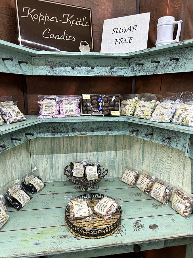 Even sugar-free doesn't mean joy-free in this aqua-hued corner where dietary restrictions meet delicious rebellion.