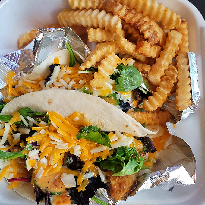 Fish tacos that bring the beach to Atlanta. Those crispy morsels nestled with cheese and greens are vacation vibes on a tortilla.