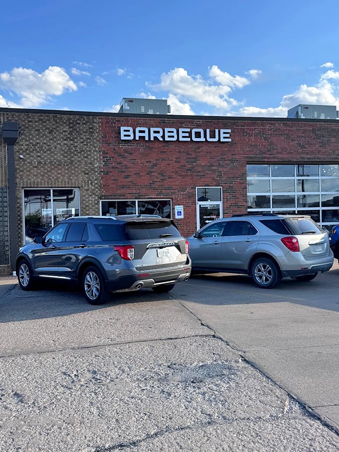 B&C Barbeque: "When your building simply says 'BARBEQUE' in giant letters, you're not hiding your priorities. Meat first, everything else second."