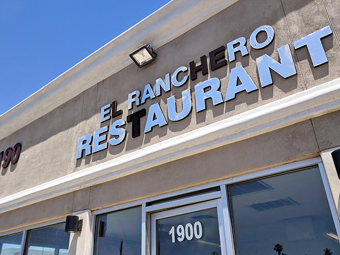 El Ranchero's straightforward signage gives no hints about the seafood magic happening inside this neighborhood gem.