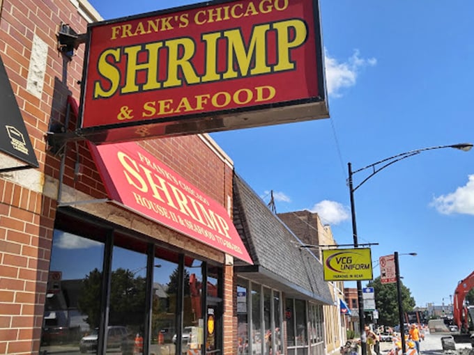 Frank's bold red signage makes promises about shrimp that, refreshingly, the kitchen actually keeps.