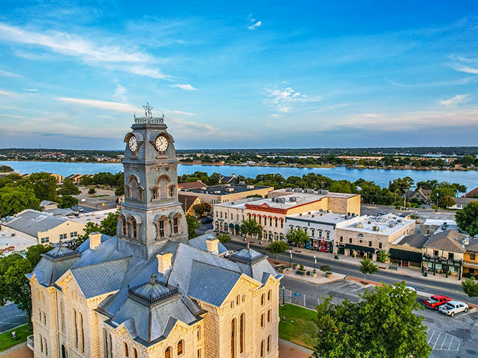 Granbury's courthouse square glows with history, like a Victorian postcard come to life in the Texas sun.