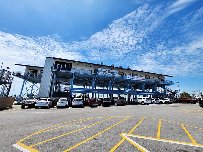 Dining with a view! McElroy's stilted structure survived Katrina and still serves seafood worth braving any storm. 