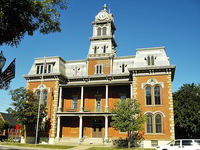 Medina's courthouse stands like a Victorian gentleman overseeing the town square, probably judging modern architecture with a disapproving stare.