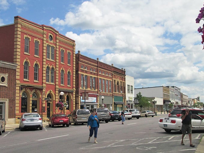 New Ulm: Minnesota Street showcases the town's German heritage with buildings that would look right at home in a Bavarian village.