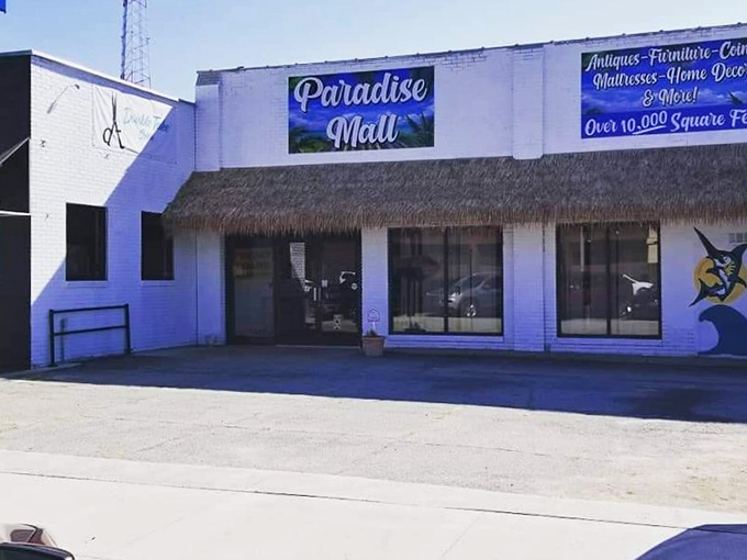 Paradise Mall's tropical-themed facade hints at the exotic treasures within&mdash;a vacation for your home decor without the airfare.