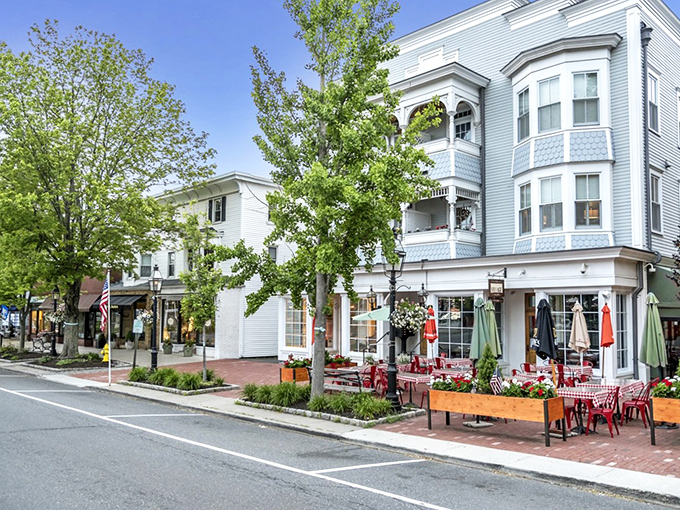 Ridgefield's pristine colonial homes and American flags create the kind of patriotic tableau Norman Rockwell would have painted on his day off.