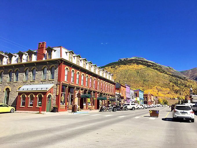 Silverton's entrance sign promises small-town delights amid lush greenery that makes every season look good.