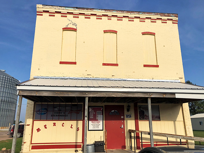 Terry's Steakhouse proves great steaks don't need fancy buildings. This humble yellow brick exterior hides flavor bombs within.