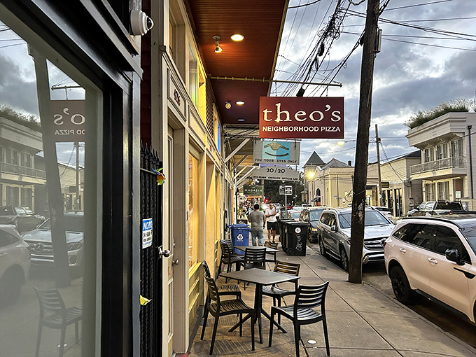 Theo's cheerful yellow facade brightens Magazine Street almost as much as their perfect pies brighten your day.