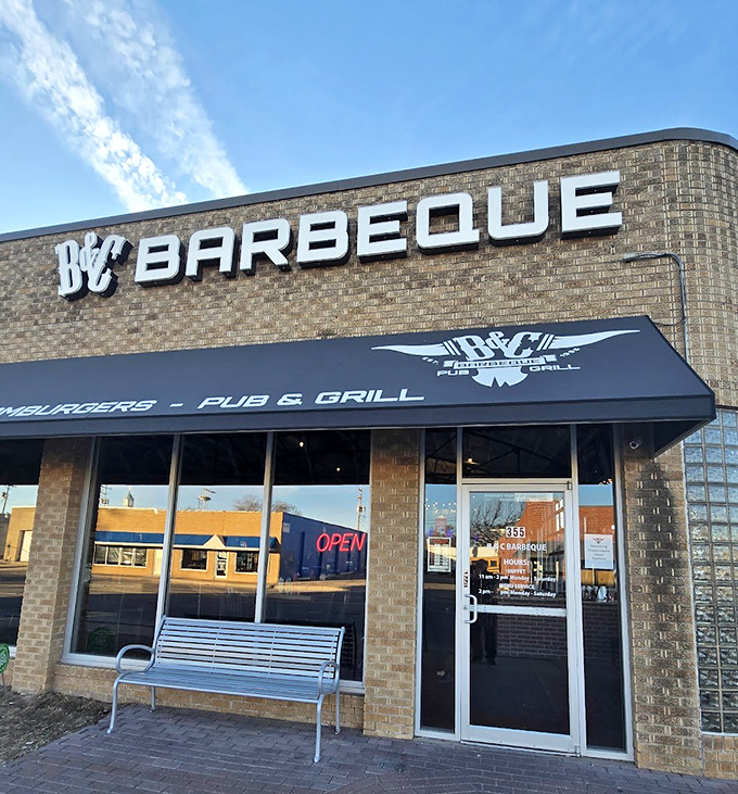 B&C Barbeque: "Brick building, simple sign. Inside, they're not reinventing BBQ&mdash;they're just doing it so well you'll forget your name."