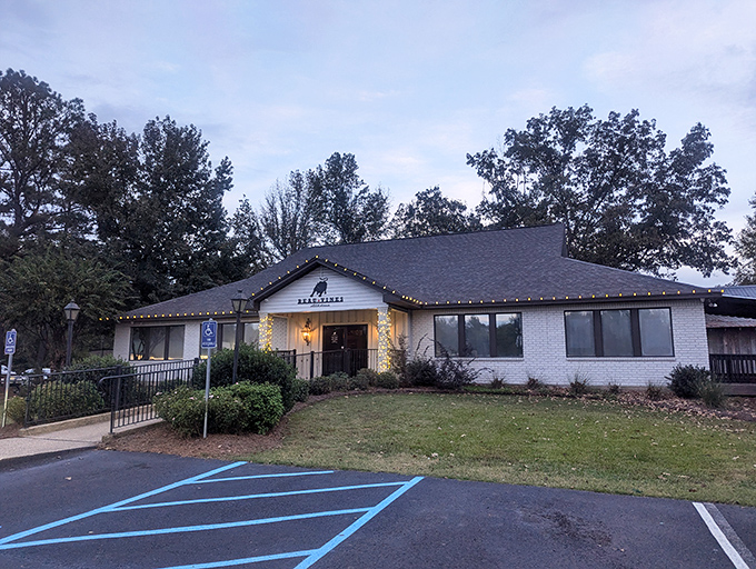 White brick, black railings, red meat excellence. Beau Vines proves great steakhouses thrive beyond big cities.