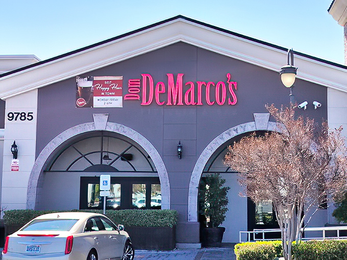 Dom DeMarco's: Like the Italian cousin who studied architecture before opening a pizzeria. That stonework exterior promises craftsmanship inside.