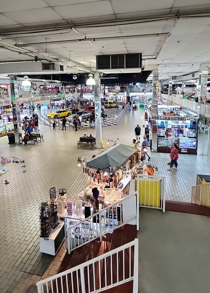 The Swap Shop's multi-level marketplace transforms bargain hunting into a vertical adventure of discovery and temptation.