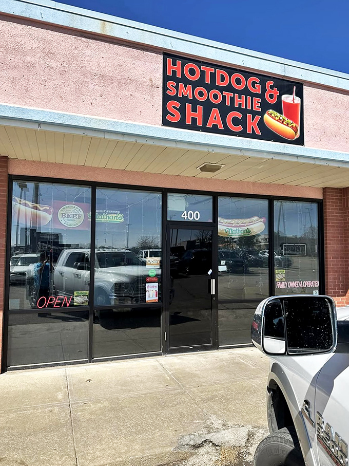 Behind that unassuming storefront lies a culinary odd couple that works better than peanut butter and jelly&mdash;hot dogs and fruit smoothies.