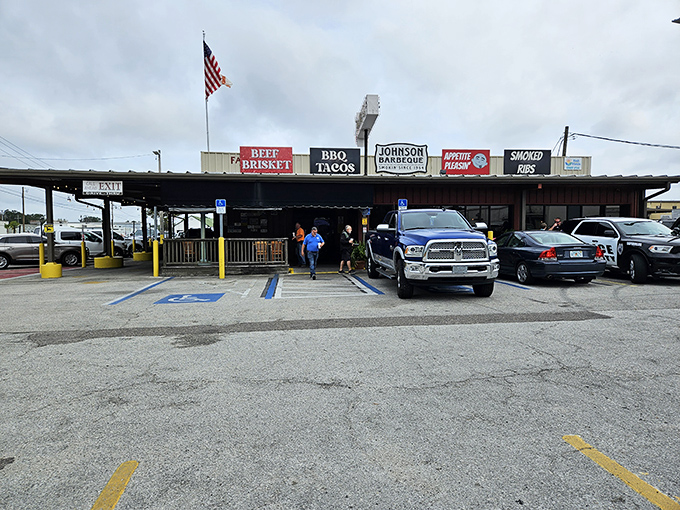 The lineup of cars outside Johnson Barbeque is like a BBQ breadline&mdash;people willing to wait for a taste of smoky perfection.