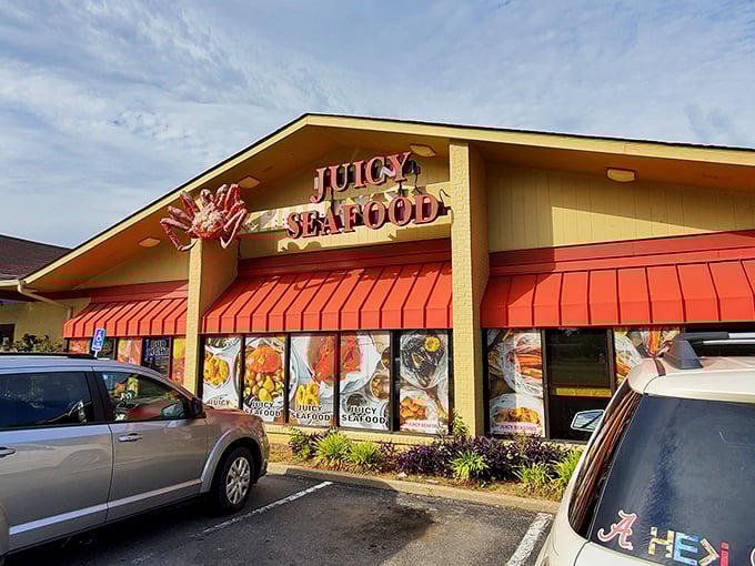 The windows showcase seafood feasts that require both hands, several napkins, and absolutely no first-date nervousness about getting messy.