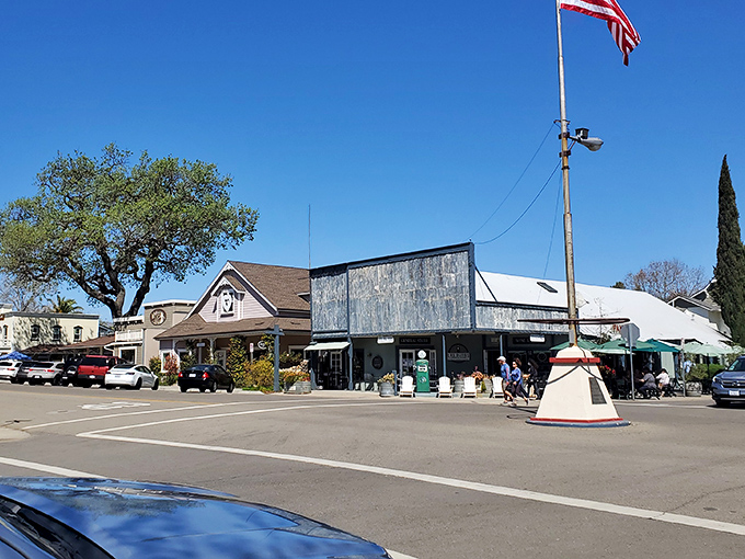 Small-town America meets world-class wine in Los Olivos, where every storefront looks like it's auditioning for a Hallmark movie.