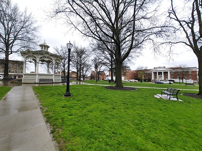The gazebo in Medina's town square looks like it's waiting for a band concert, a marriage proposal, or just someone needing shade on a perfect Ohio day.