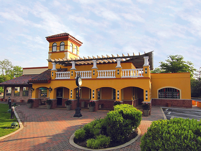 The Mediterranean-inspired architecture isn't pretentious&mdash;it's Pizza John's way of saying "We take this seriously, and you should too."