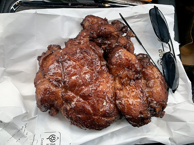 Imagine if a cinnamon roll and donut had a love child that fell into caramelized heaven. This apple fritter is what dreams are made of.