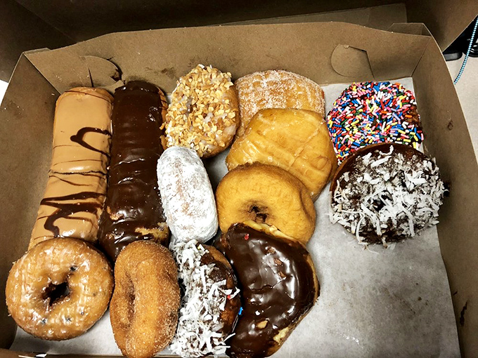 Every donut style has a story to tell in this magnificent box. It's like Noah's Ark, if Noah collected only perfect pastries.