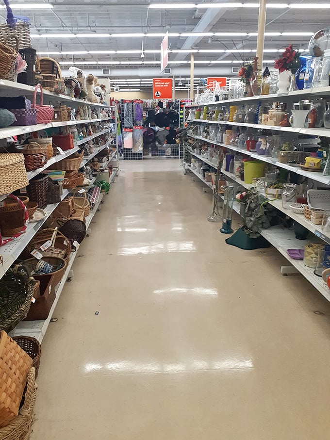 The home d&eacute;cor aisle: where wicker baskets and glassware from every decade gather to remind us that everything old becomes new again.